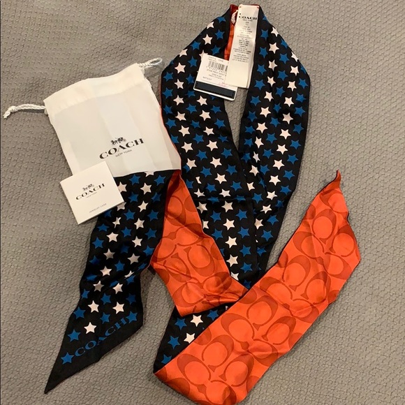 Coach | Accessories | Nwt Coach Silk Star Print Scarf Pony Wrap | Poshmark